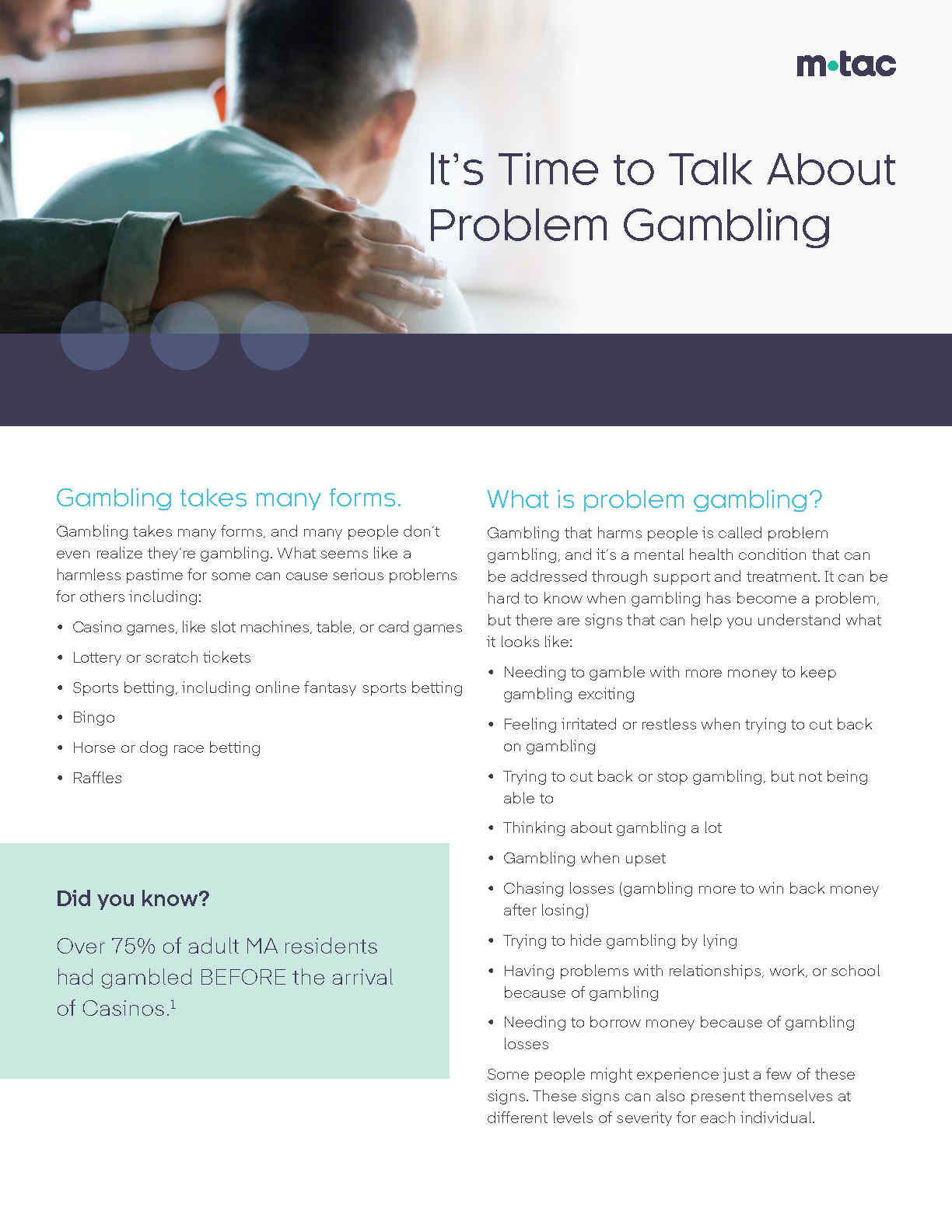 It's Time to Talk About Problem Gambling Flyer - Multiple Languages ...