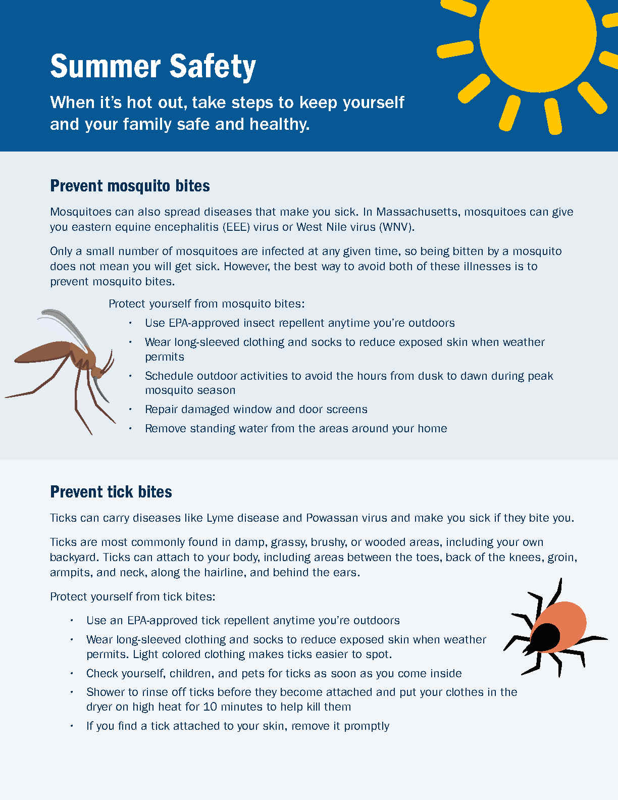 Summer Safety Fact Sheet - Multiple Languages: Massachusetts Health ...