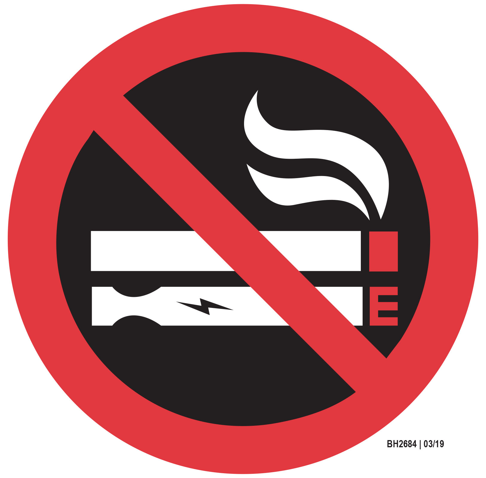 No Smoking (inc E-Cigarettes) Sticker - English: Massachusetts Health ...
