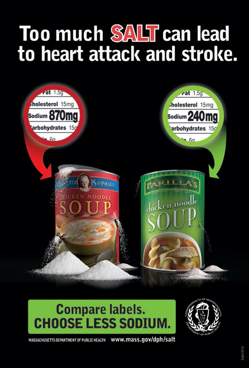 Sodium Campaign Poster - Multiple Languages: Massachusetts Health ...
