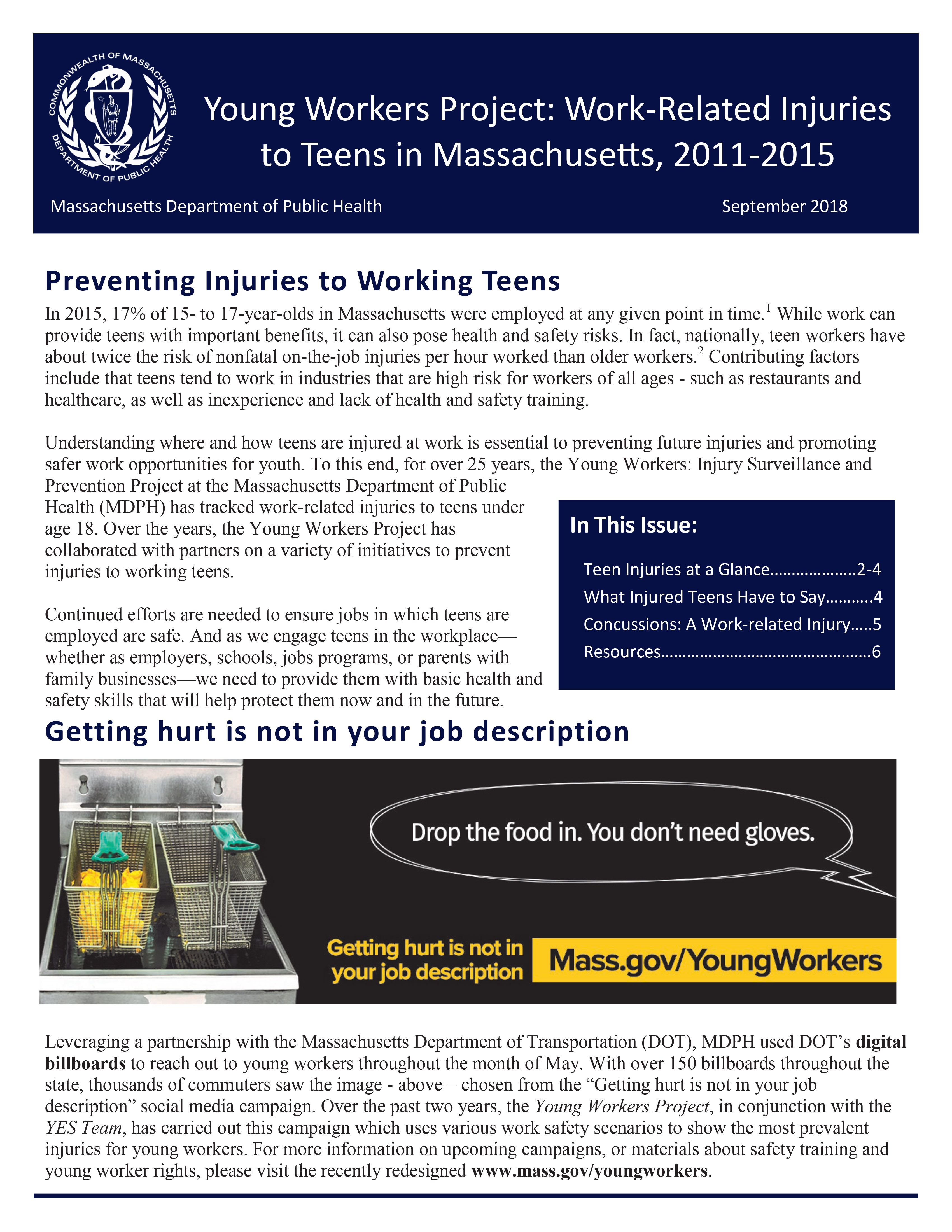 Young Workers Project: Work-Related Injuries to Teens in Massachusetts ...